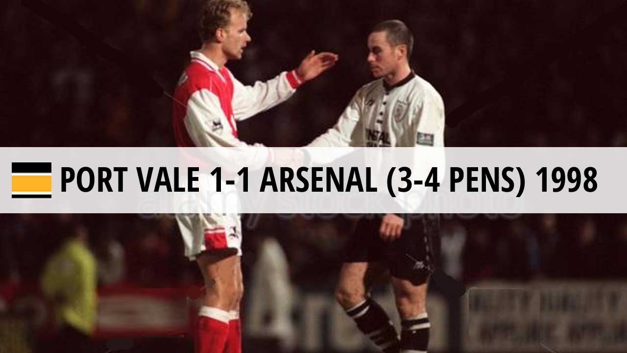 Port Vale 1-1 Arsenal (3-4 penalties) , FA Cup, January 1998 - YouTube