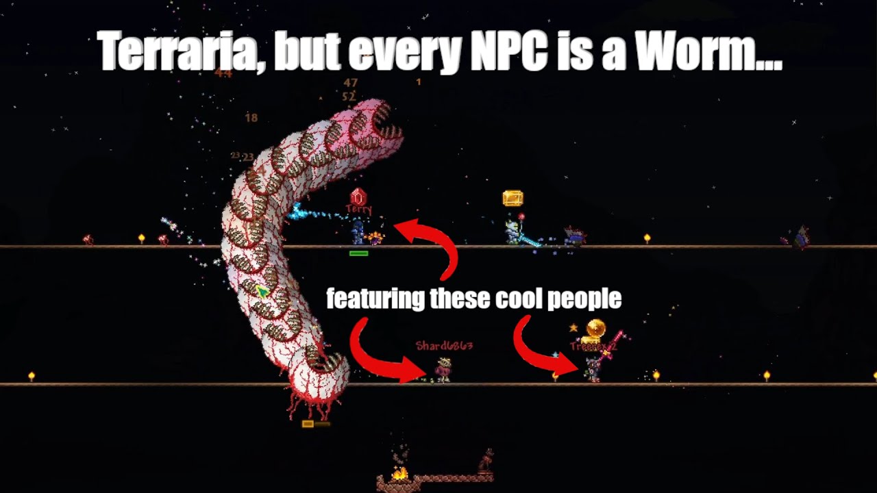 Terraria, but Every NPC is a Worm (Featuring Shard6863, $Terry$, and ...