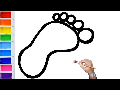 Easy Feet footsteps drawing and colouring for kids, DIY for kids ...