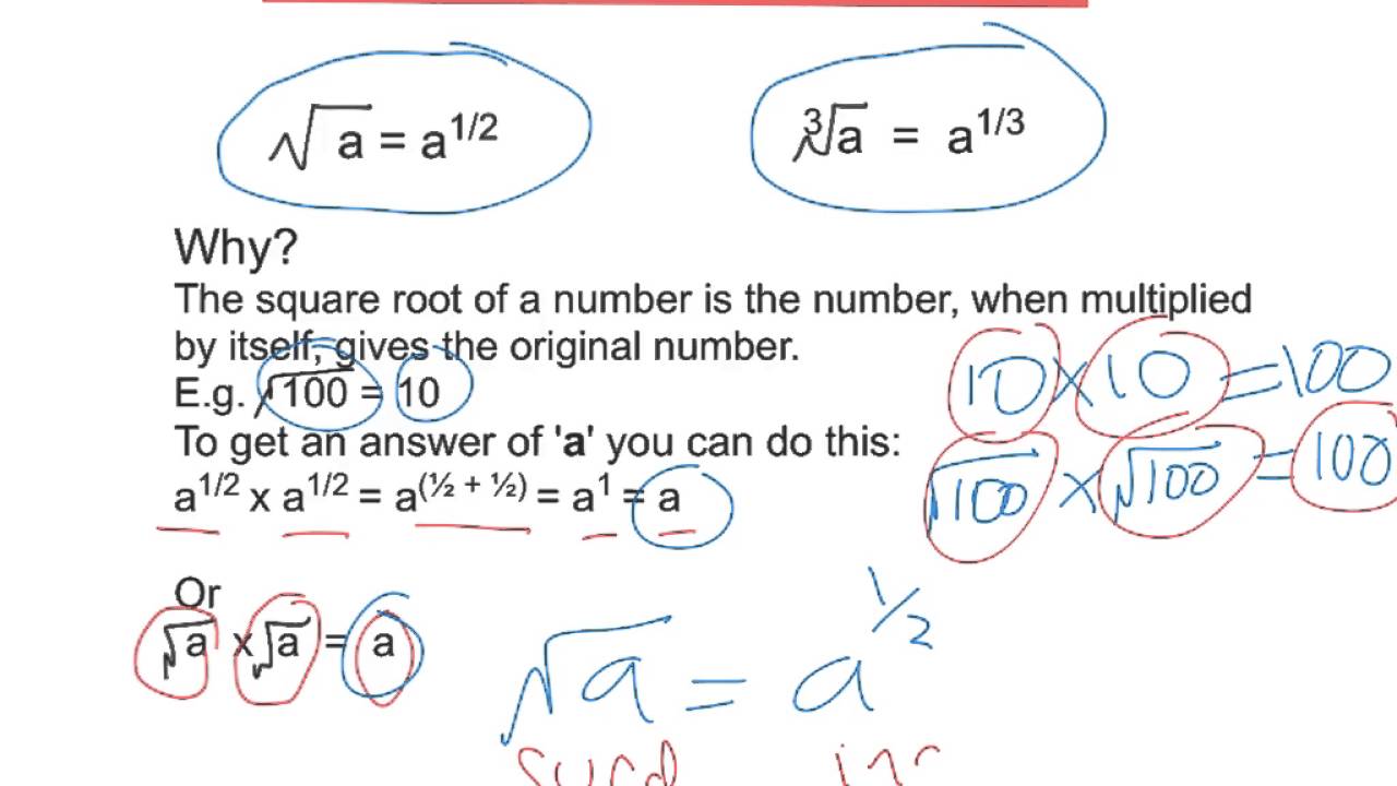 INDICES 6H Square And Cube Roots As Powers YouTube