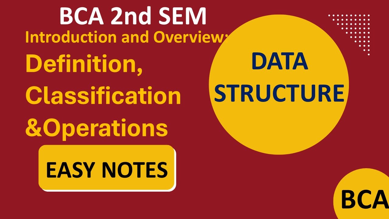 BCA Data Structure : Definition, Classification & Operations - YouTube