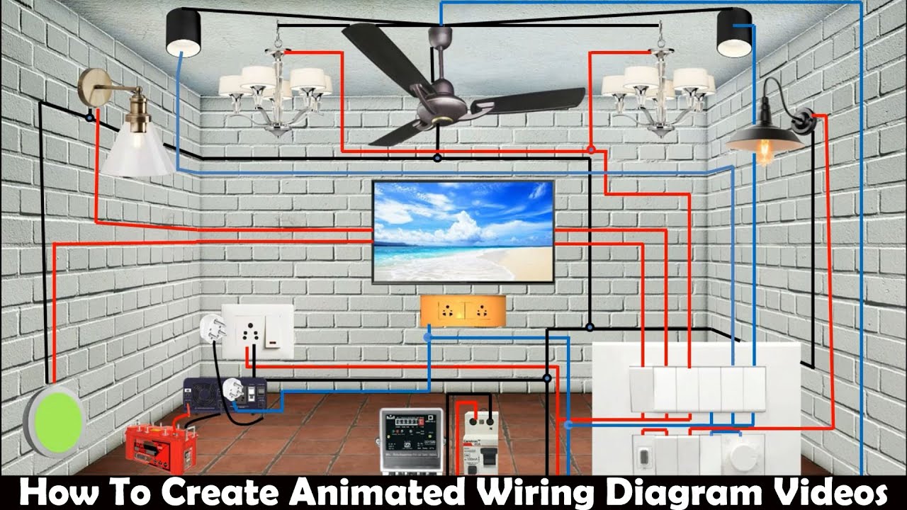 Living Room Electrical Wiring Diagram Animation | Kaise Banate Hai Yhe ...