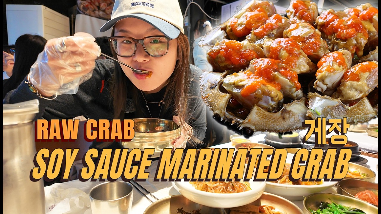 Korean Raw Marinated Crab Mukbang in Seoul - YouTube