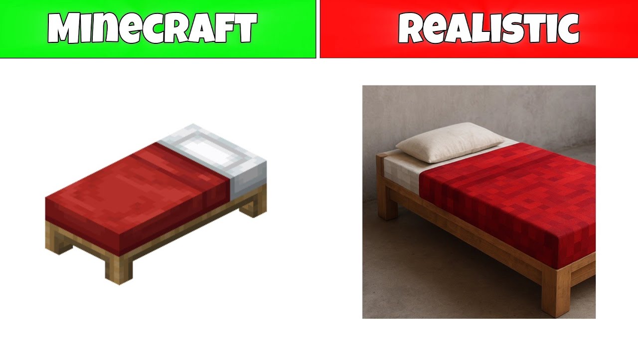 Minecraft vs realistic - YouTube
