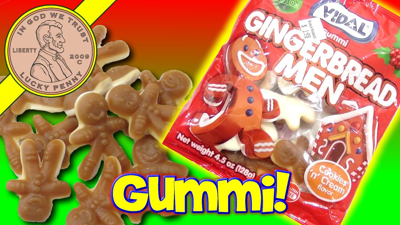 Vidal Gummi Gingerbread Men Cookies 'n' Cream Christmas Candy Tasting ...