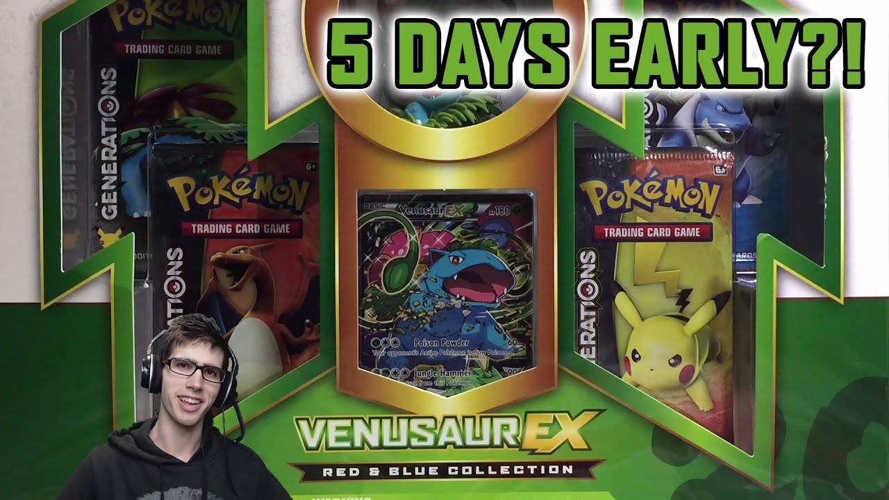Opening an EARLY Venusaur EX Red and Blue Collection Box! - YouTube