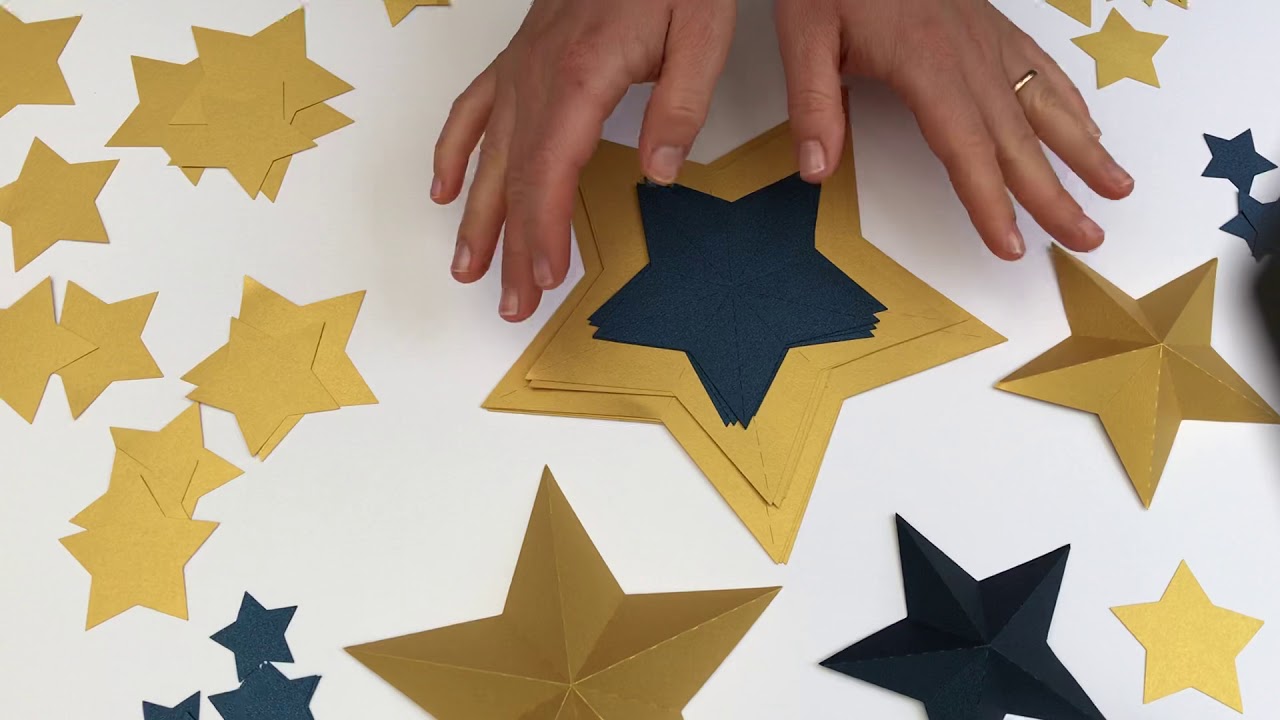 how to make Christmas 3D paper star DIY / DIY Christmas decoration ...