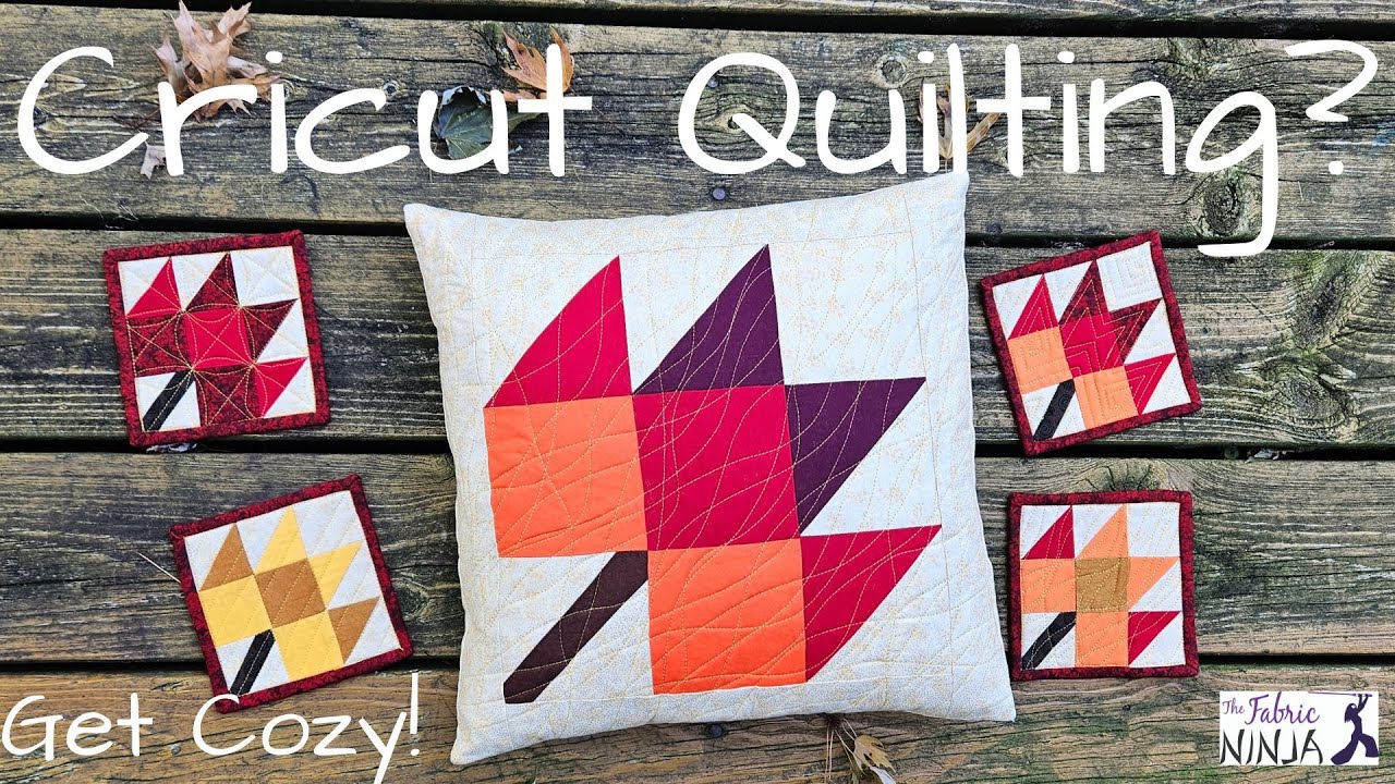 FREE Maple Leaf Cricut Quilting Pattern: SVG & PDF - Fall Pillow & Coasters - YouTube