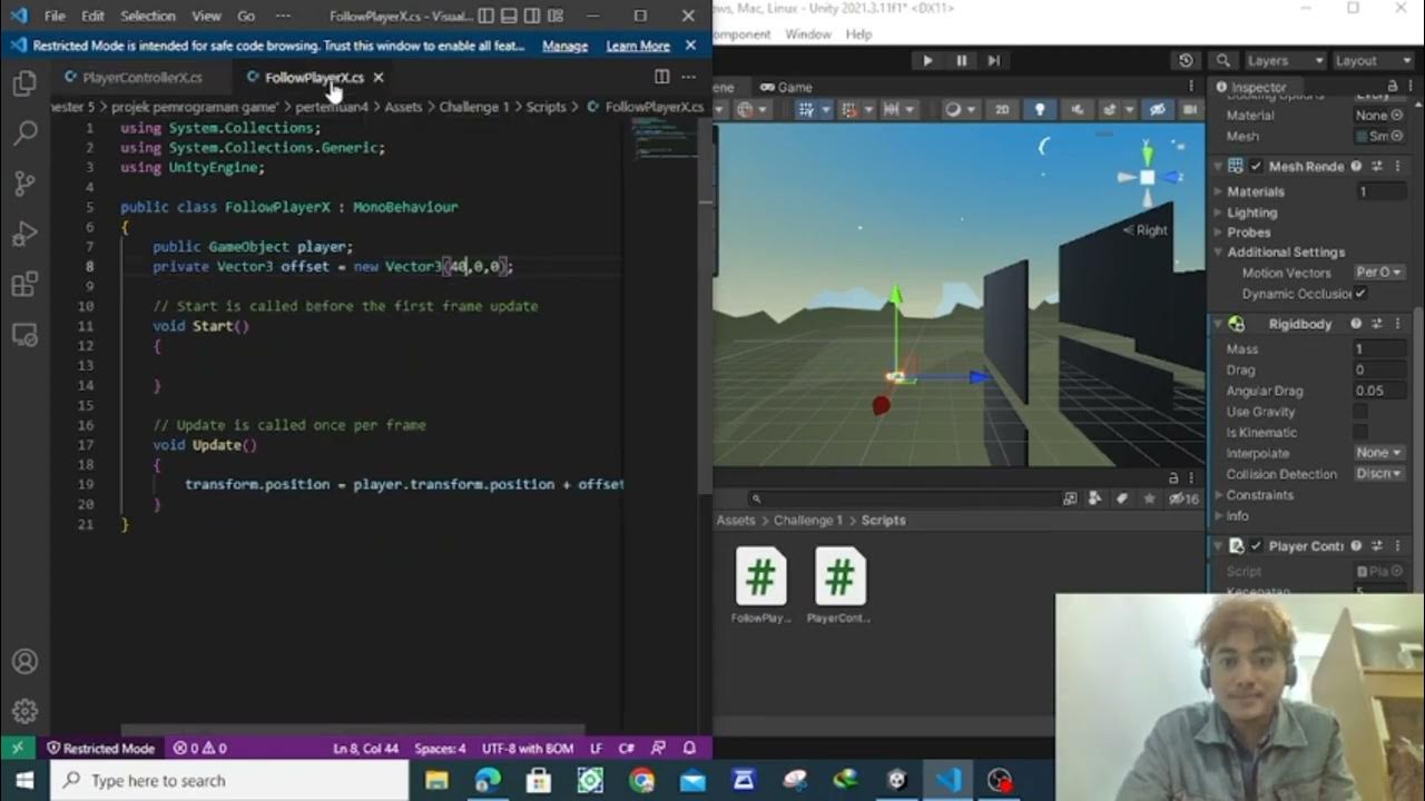 challenge 1_ pertemuan 4 pemrograman game - YouTube