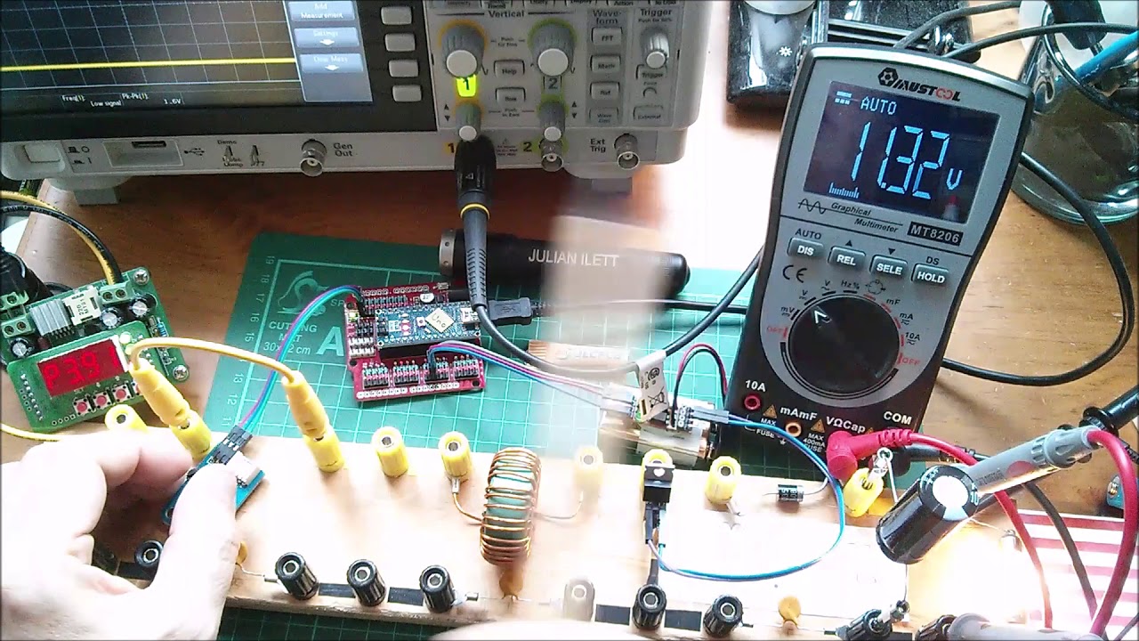 Boost Converter with Capacitor, DMM and Scope - Muppet 2 - YouTube
