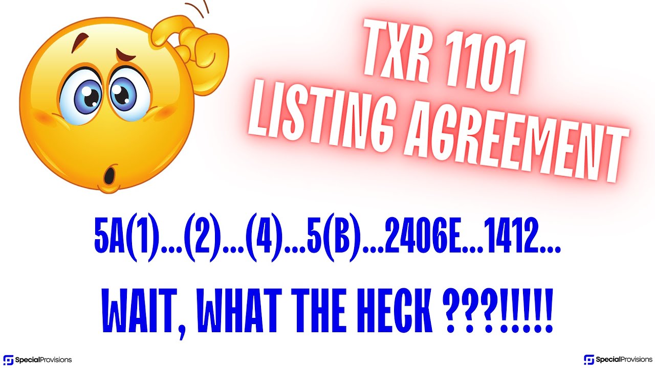 TXR 1101 Listing Agreement - Agent Legal Lounge Ep. 5 - YouTube