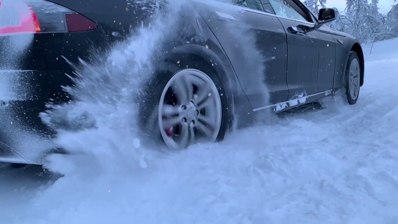 Tesla winter driving in Norway - YouTube