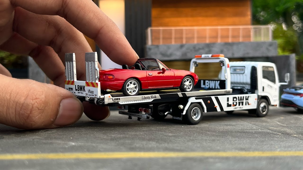 Tiny Car Transporter Flatbed Truck for Mini Car Delivery | Diecast ...