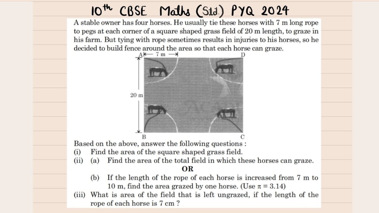 A stable owner has four horses. He usually tie these horses with 7 m ...
