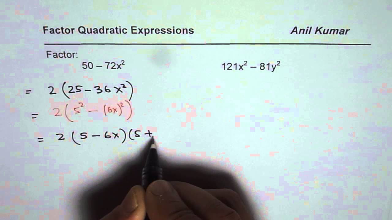 Factor Difference of Squares Grade 10 - YouTube