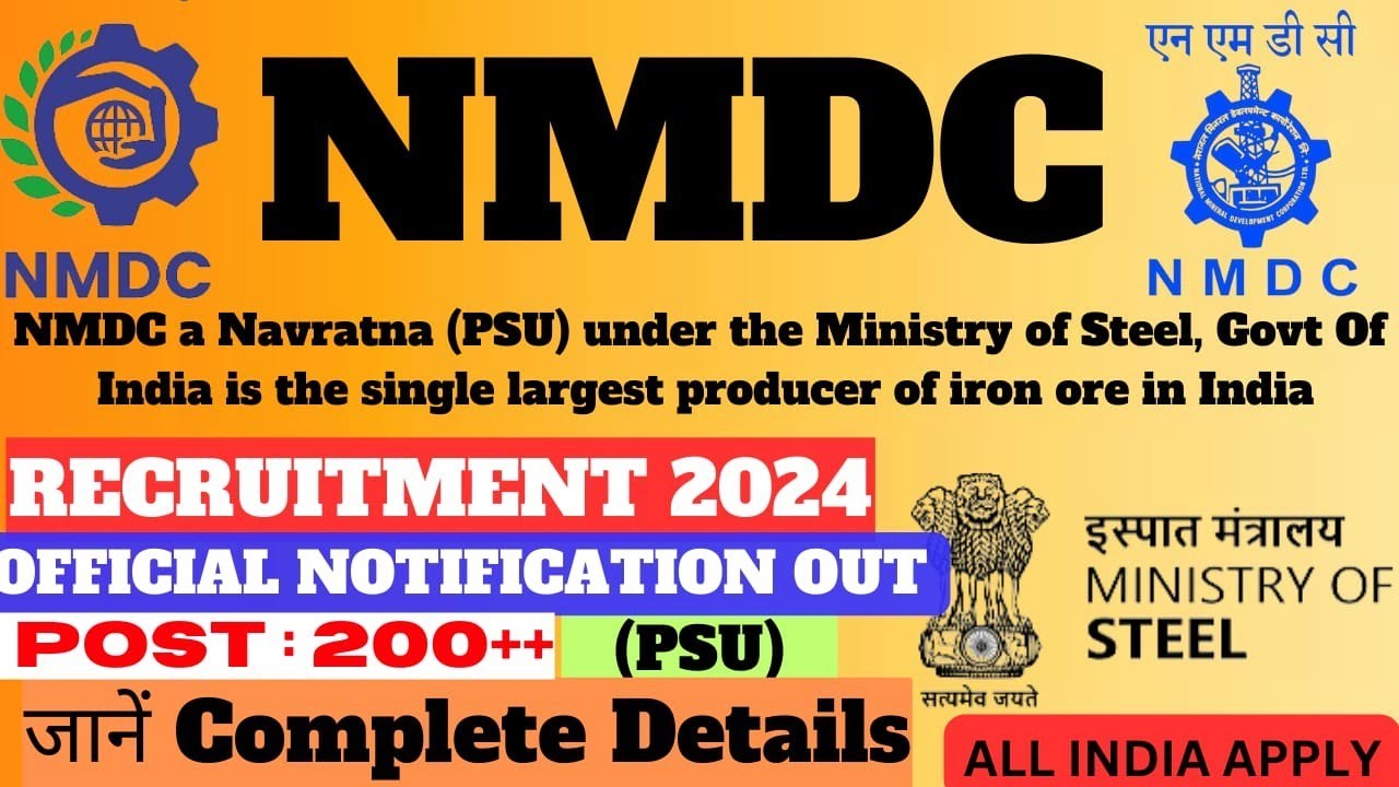 NMDC Recruitment 2024 For Engineers|| NMDC Vacancy 2024 For Engineers ...