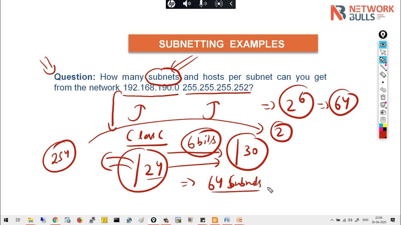 CCNA 200 - 301 Lesson - 23: Subnetting Bonus Exercises and Examples - YouTube