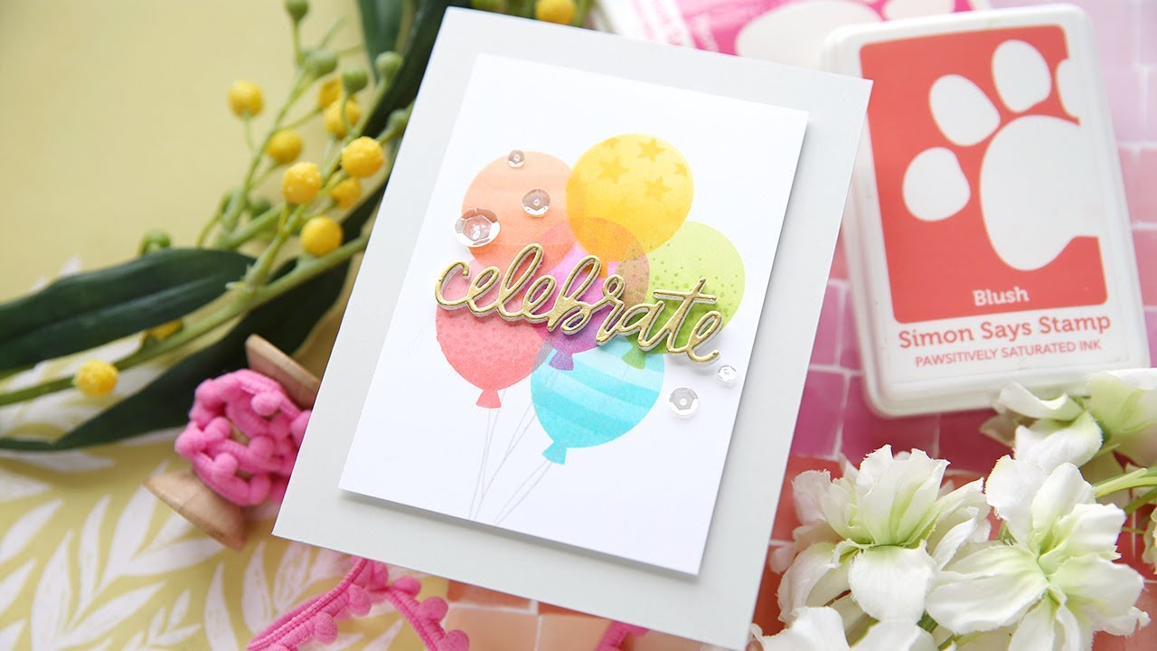 Easy Gradient Balloon Stamping - YouTube