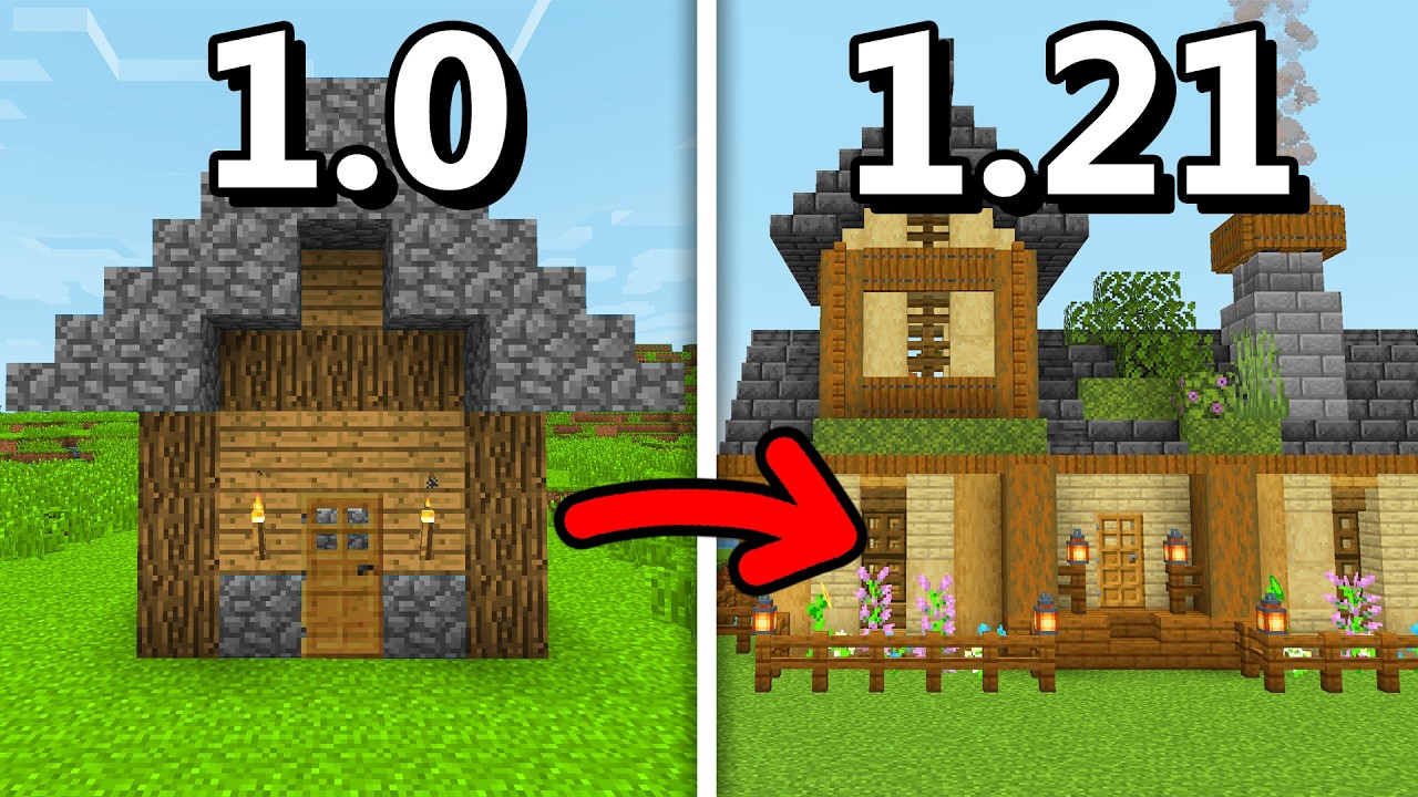 Building a House in Every Minecraft Version - YouTube