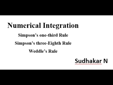 Numerical Integration (Simpson's and Weddle's rule) - YouTube