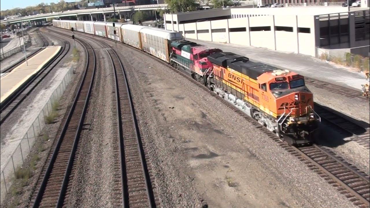 BNSF #7766 Leads EB Autoracks with Ferromex Power. Kansas City, MO 10/21/23 - YouTube