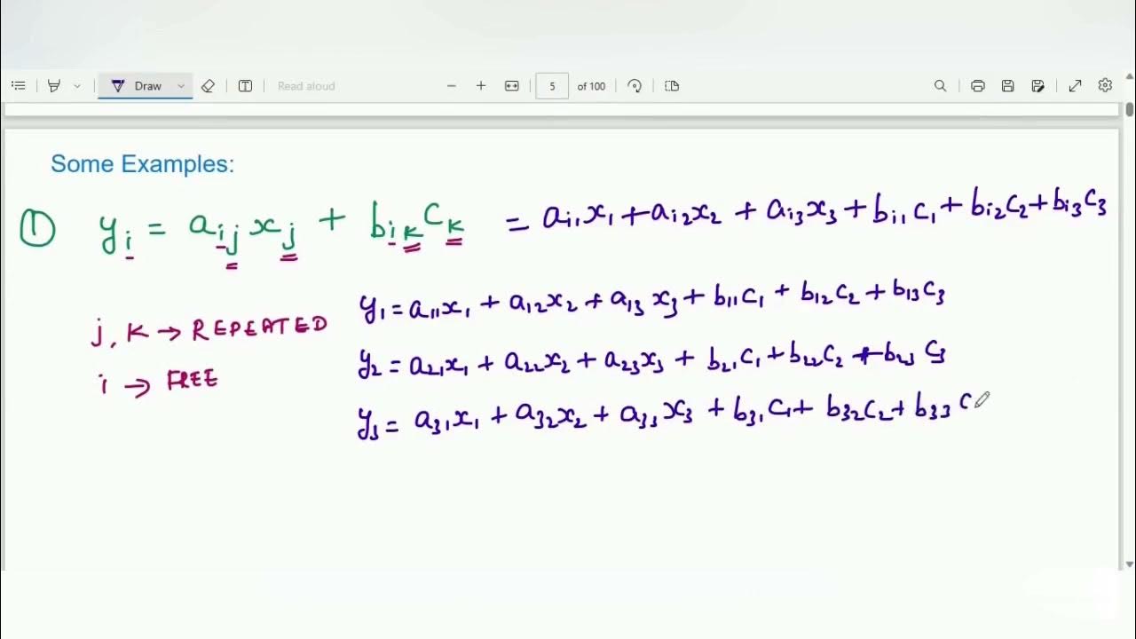 Lecture 5 - Indicial Notation - Examples - YouTube
