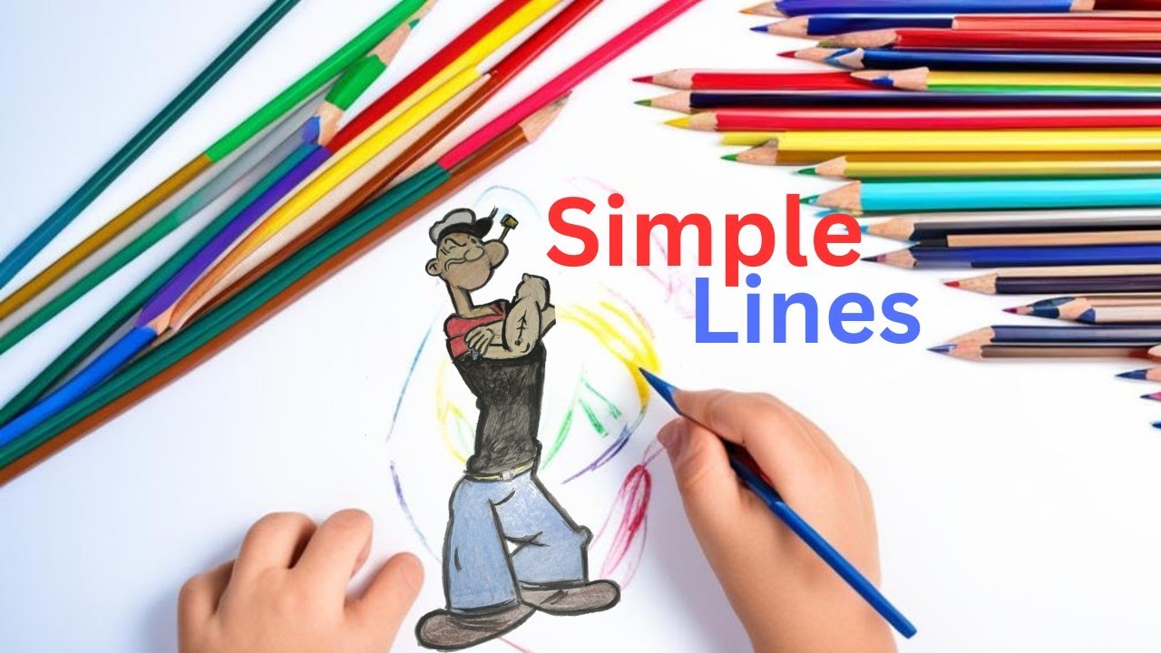 drawing a character ( Popeye ) by simple lines - YouTube