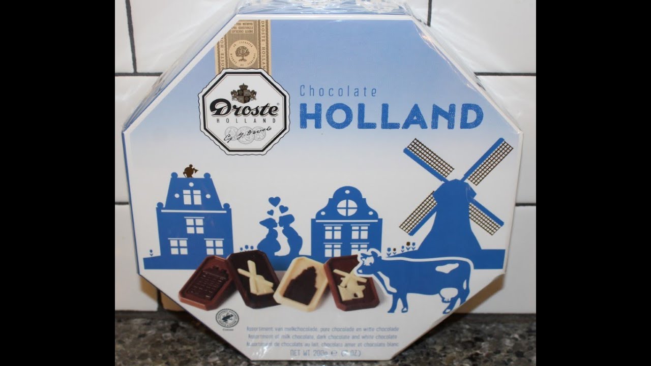 Droste Chocolate Holland Edition Gift Box: Milk, Dark & White Chocolate ...