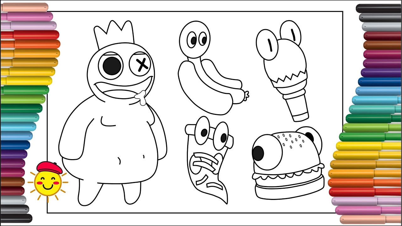 RAINBOW FRIENDS are FOOD | Coloring book | Coloring pages - YouTube
