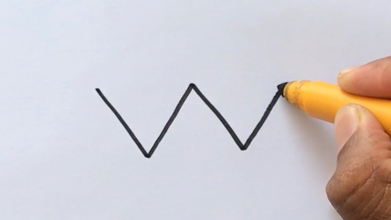 How to Draw a Diamond from letter W | Easy Drawing - YouTube