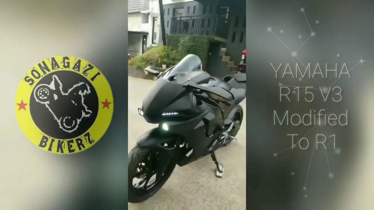 YAMAHA R15 V3 modified to R1 - YouTube