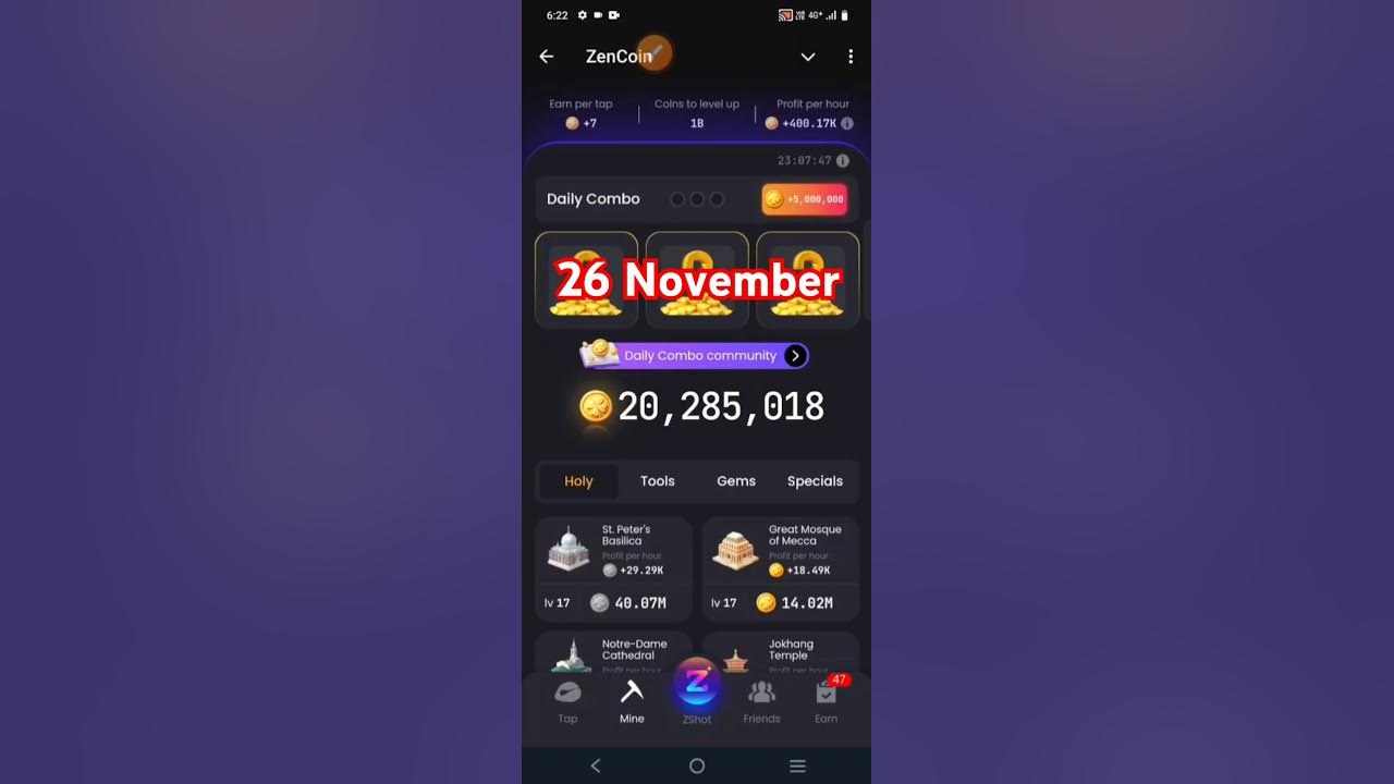 Zencoin Daily Combo Card 26 November | Zen coin Combo Today #zencoin #dailycombo #airdrop # ...