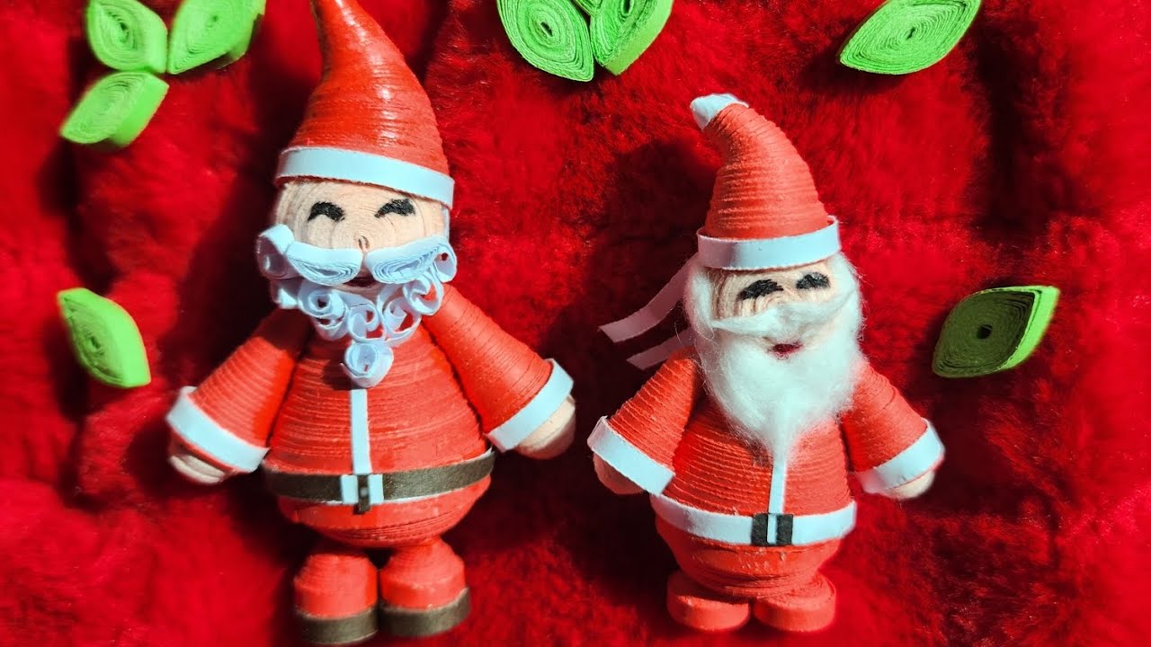 chrismas paper santa is here ! Tutorial paperart santa quilling - YouTube