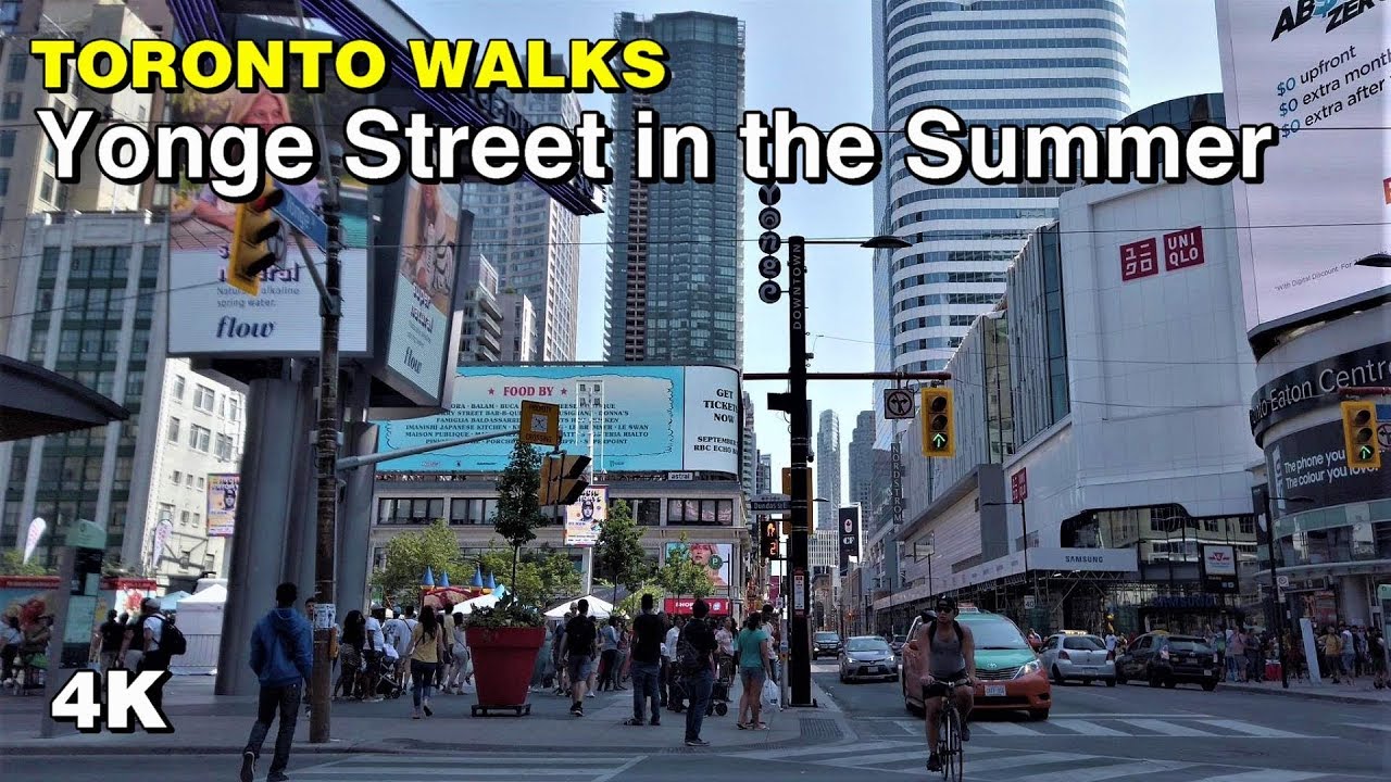 Yonge Street in the Summer - Downtown Toronto Walk [4K] - YouTube