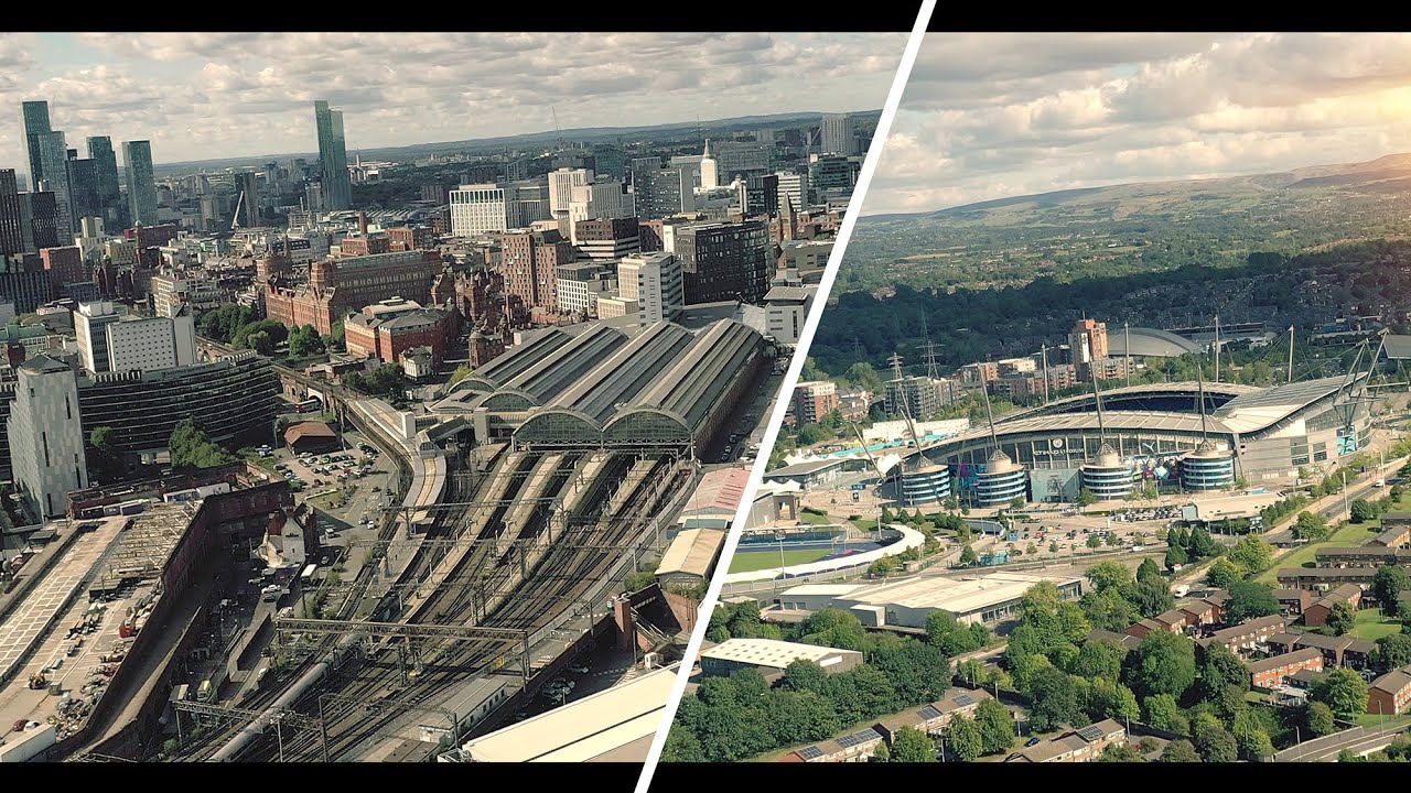 Manchester Cinematic Drone Footage EAST Piccadilly Train Station and ...