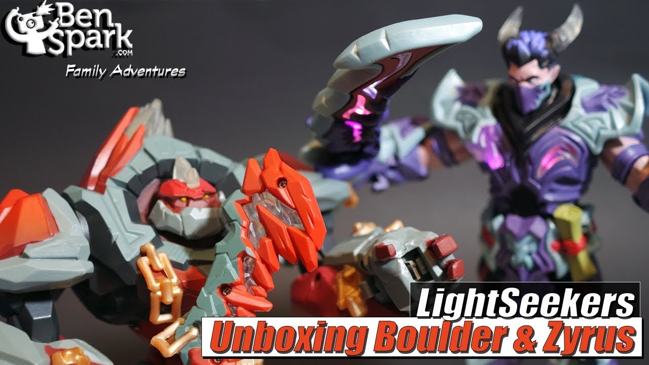 Unboxing LightSeekers Boulder the Everok and Zyrus the Noxin - YouTube