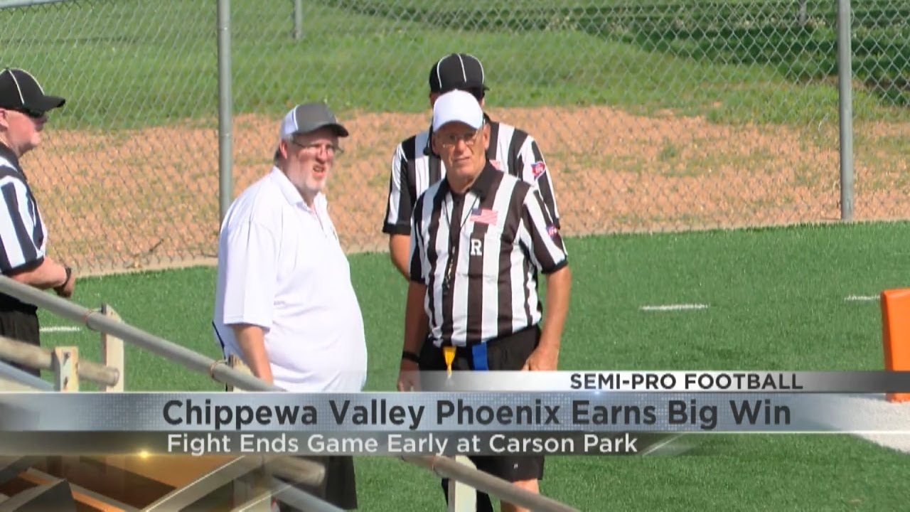 Chippewa Valley Phoenix earns big win, but fight ends game early - YouTube