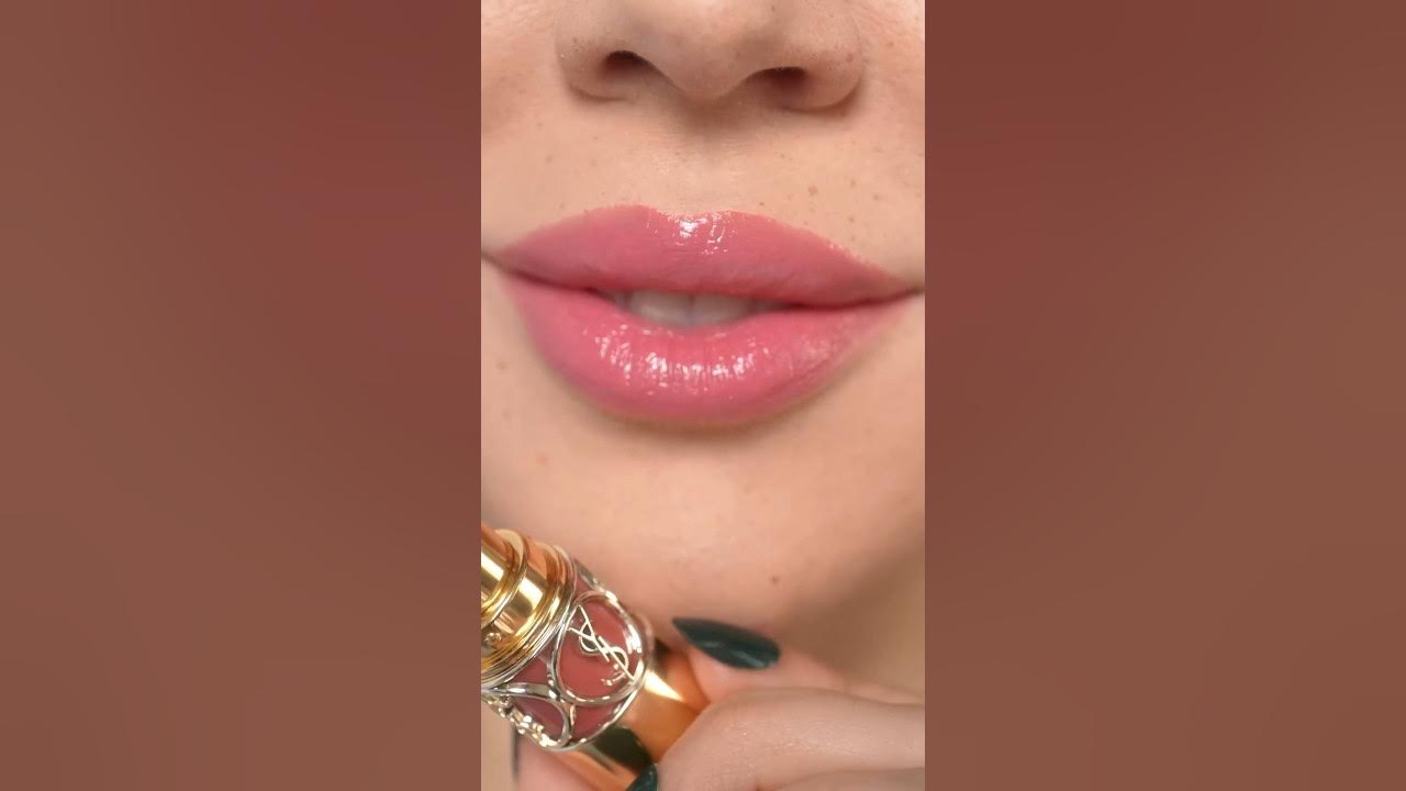Swatching Luxurious Lipstick YSL Beauty Rouge Volupte Shine 162 pulsing rose hip👄💗 - YouTube