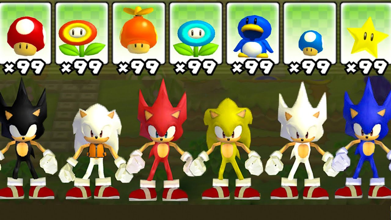What happens if New Super Sonic use Marios Power-Ups in New Super Mario ...