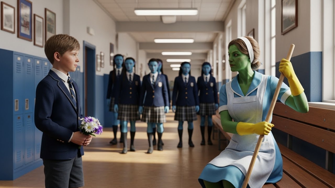 Nobody Greeted the Poor Alien Cleaner at School Until the New Human ...