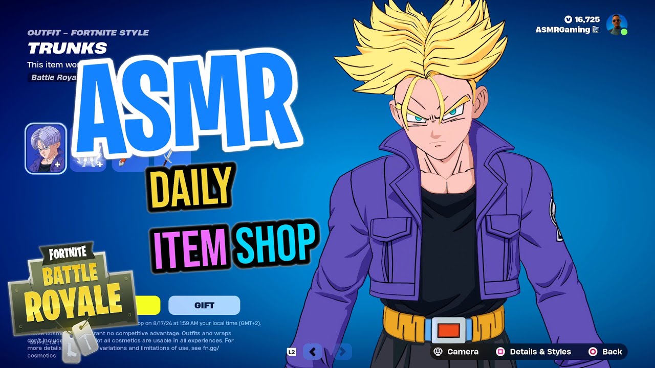 ASMR Fortnite NEW Dragon Ball Trunks and Androids Skins! Daily Item ...