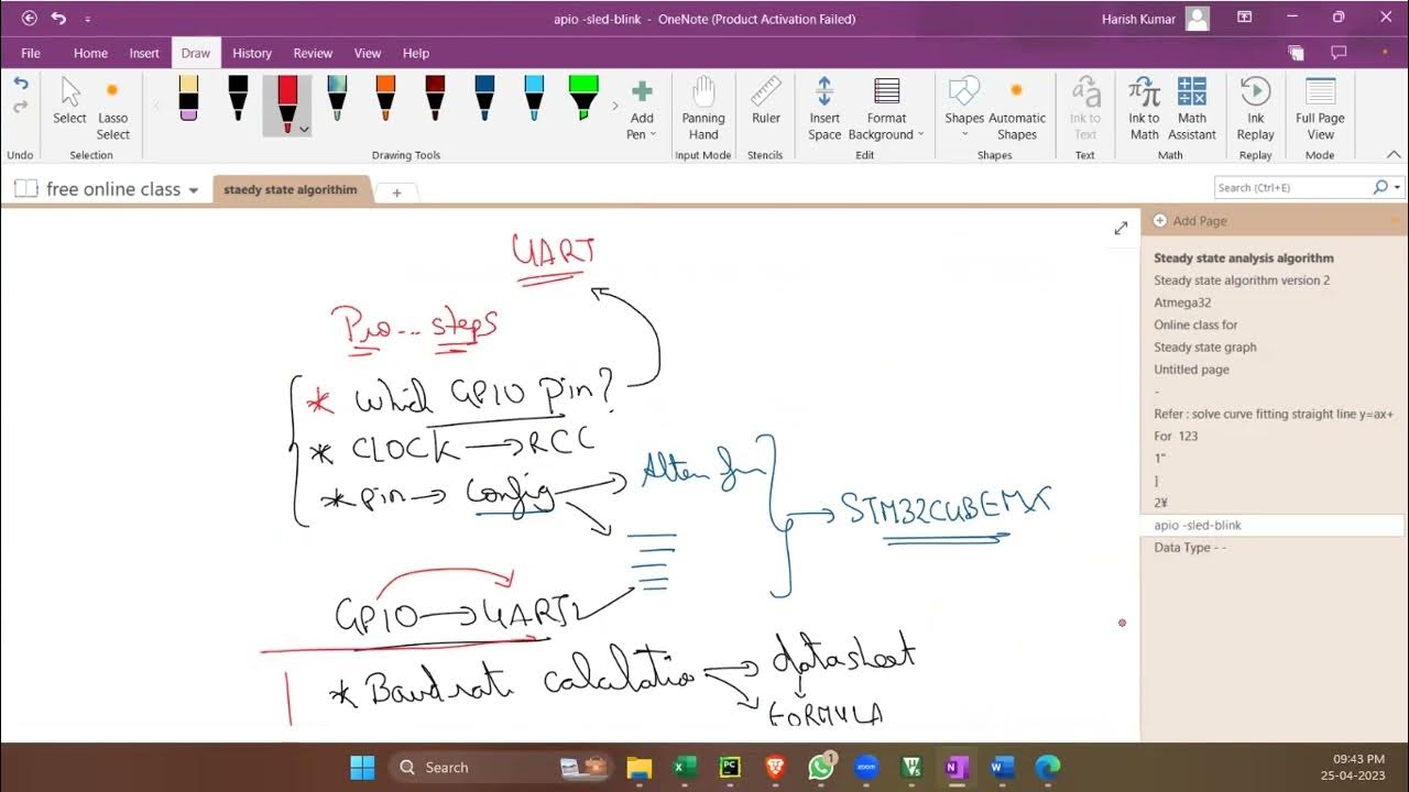 Class 8 Part 1 UART program steps GPIO configuration - YouTube