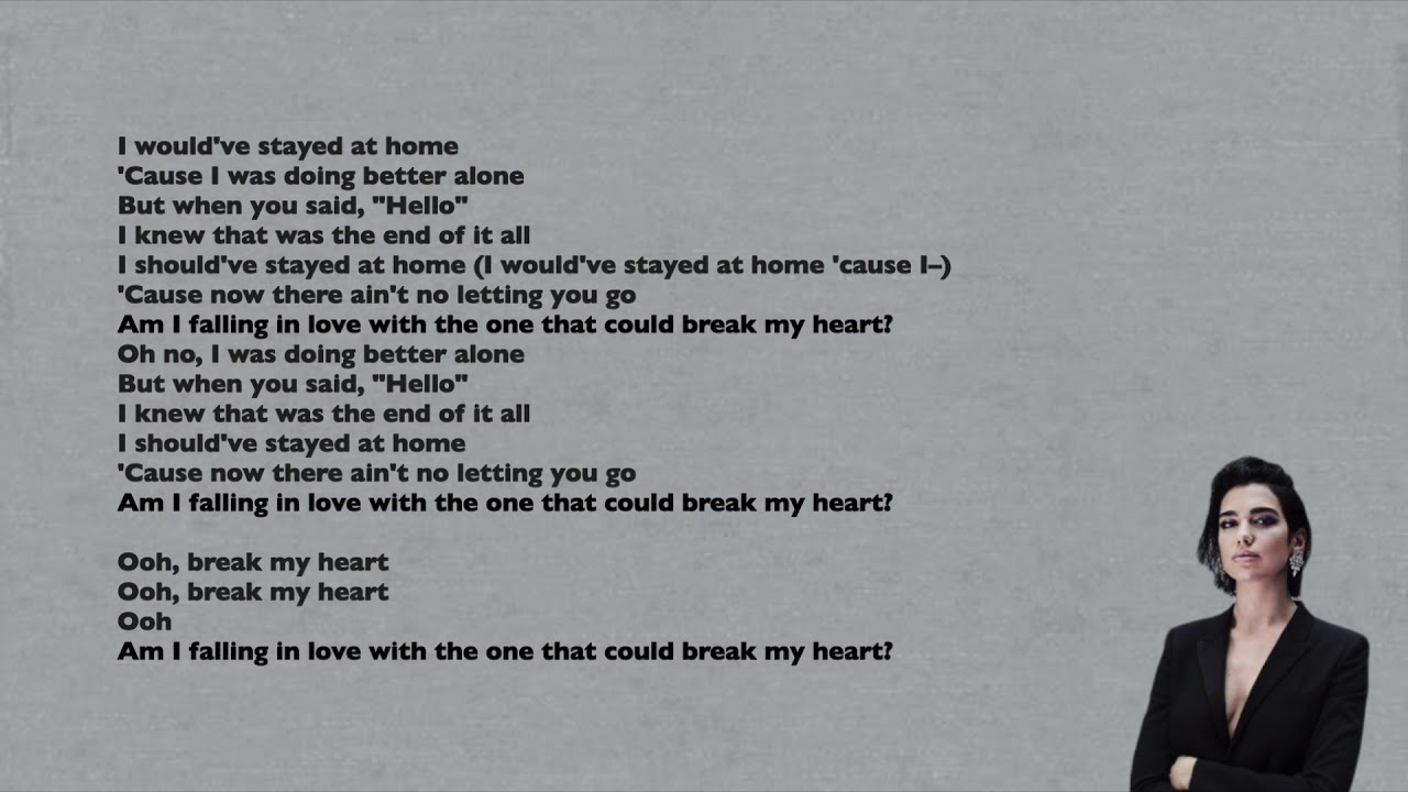 Dua Lipa - Break my heart (lyrics) MDProd - YouTube