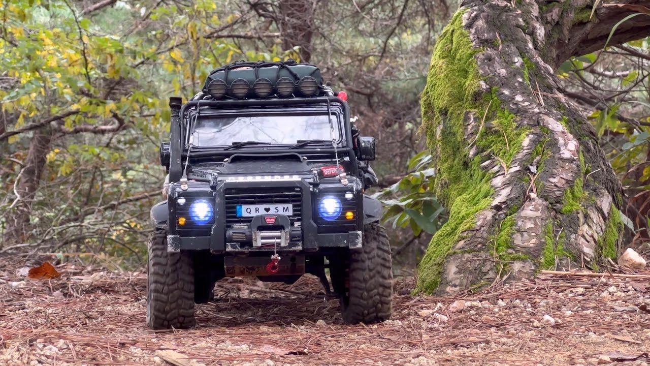 2023 Achasan off-road drive in Trail RC Defender 110 pickup - YouTube