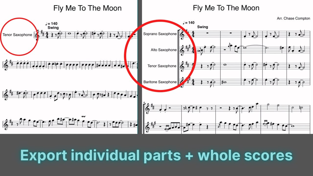 How to export INDIVIDUAL PARTS and WHOLE SCORES to a PDF in Musecore ...