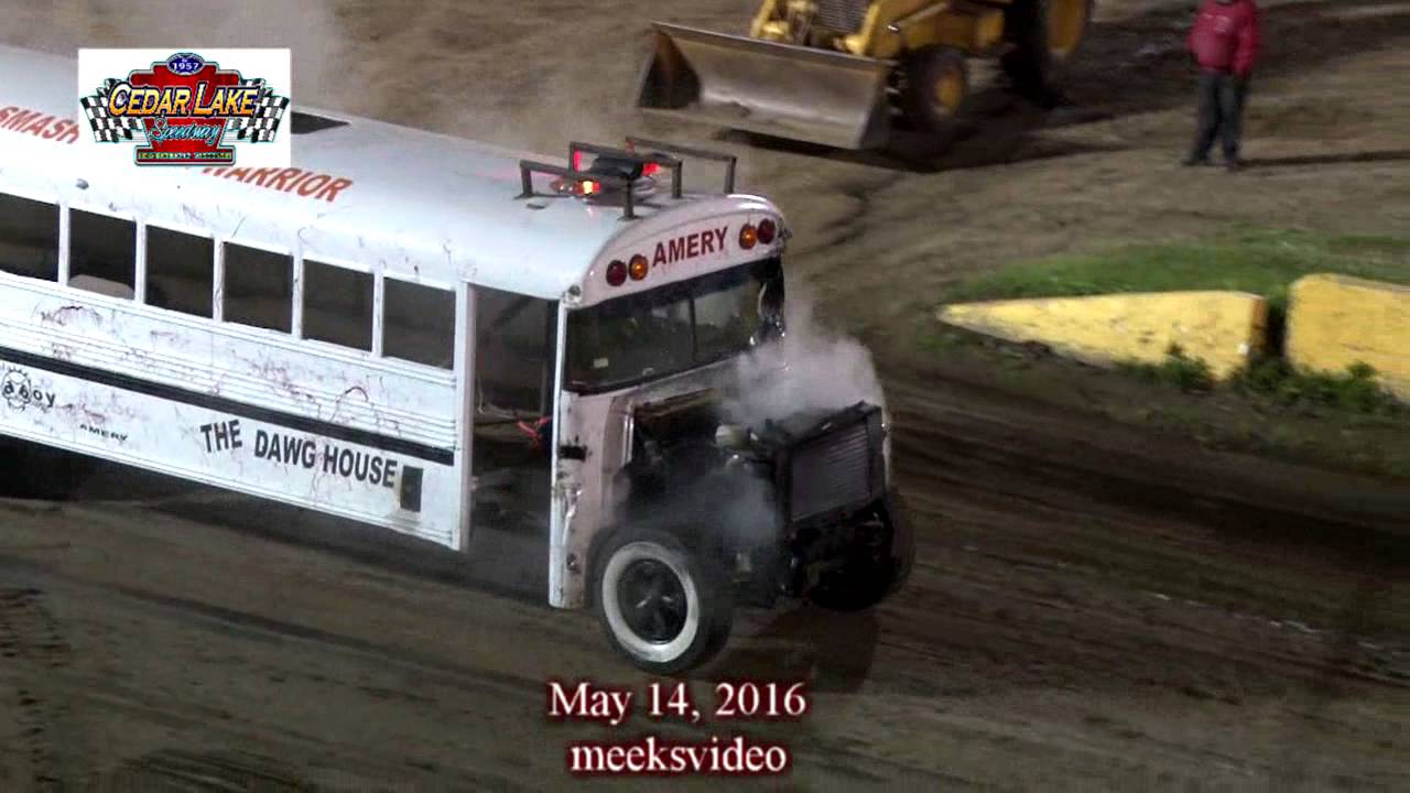 5-14-2016 Bus Race Cedar Lake Speedway - YouTube