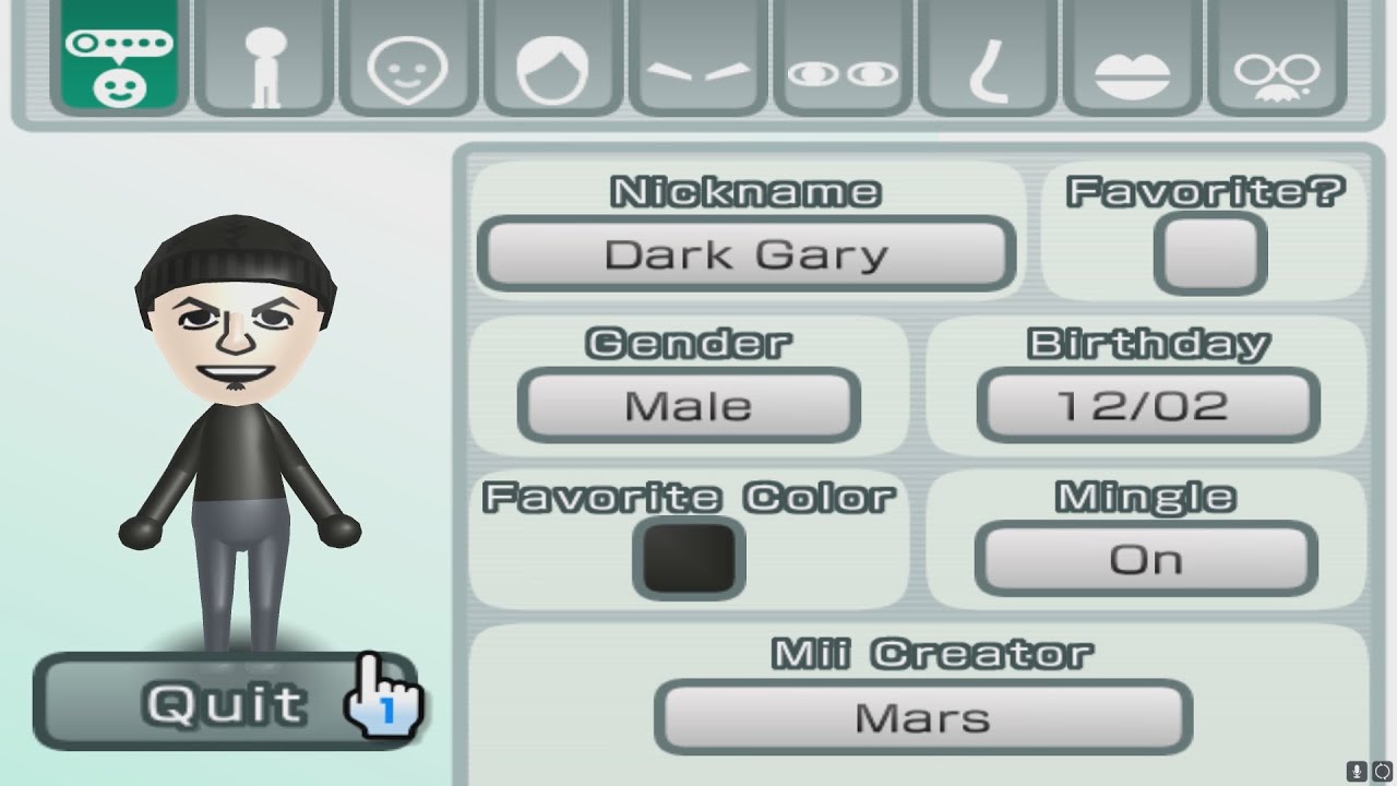 Dark Gary - Nintendo Week - Mii 2847 - YouTube