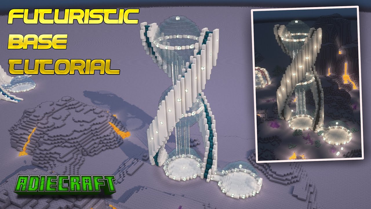 Minecraft Futuristic Spiral Base - FULL TUTORIAL - How to build a ...