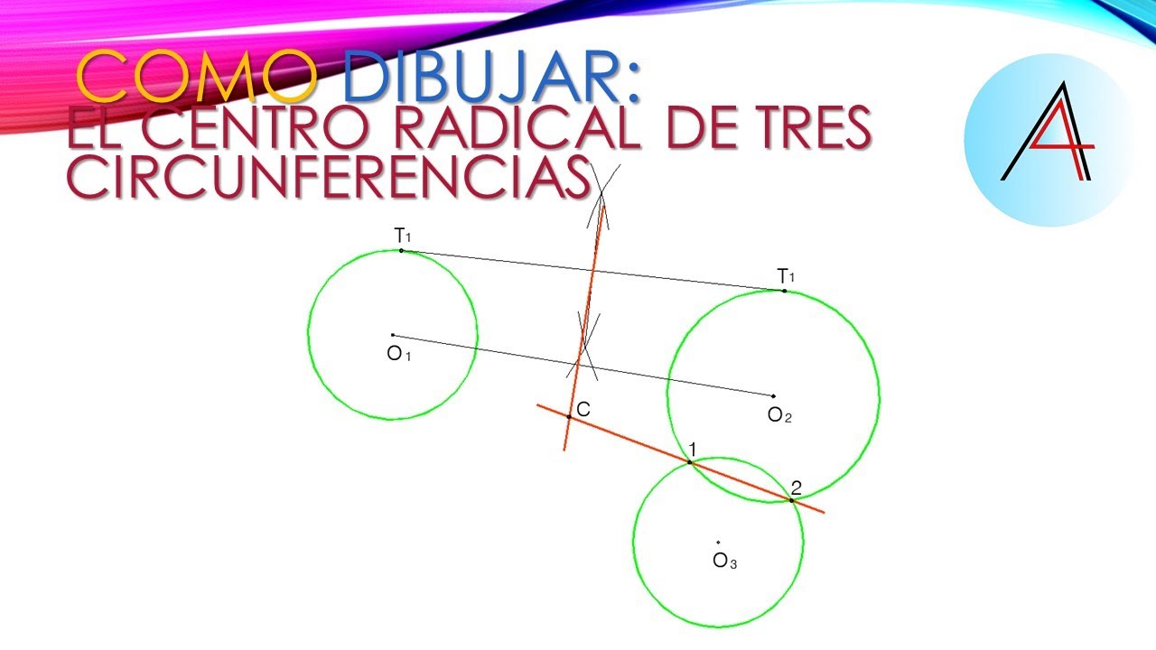 COMO DIBUJAR EL CENTRO RADICAL DE TRES CIRCUNFERENCIAS. - YouTube
