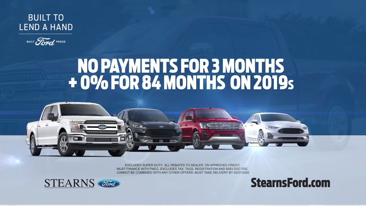 Stearns Ford 6 months no payments plus 0% APR! - YouTube